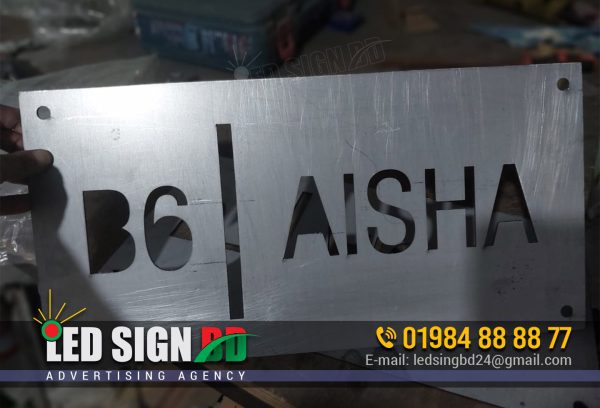 Laser-Cut Name Plates - By Acrylis SS Metal Plastic Wooden