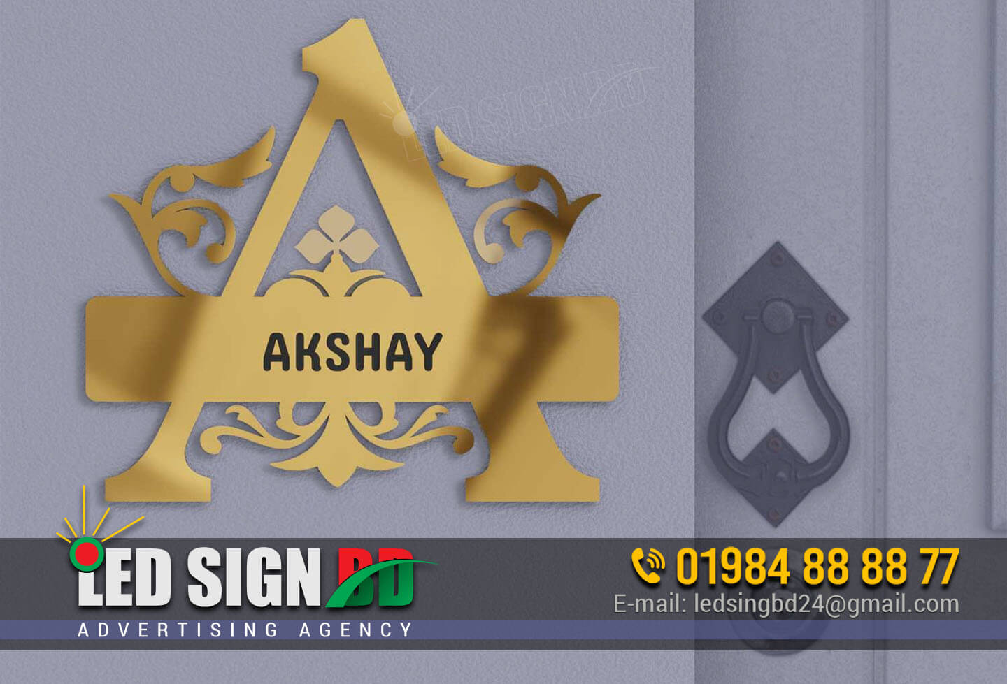 Laser-Cut Name Plates - By Acrylis SS Metal Plastic Wooden