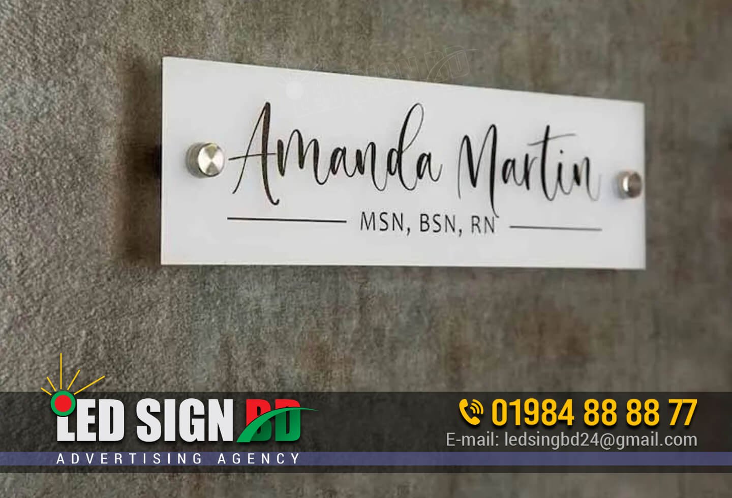 Door Name Plate - LED SIGN BD LTD | Custom LED Sign Board, Name Plate ...